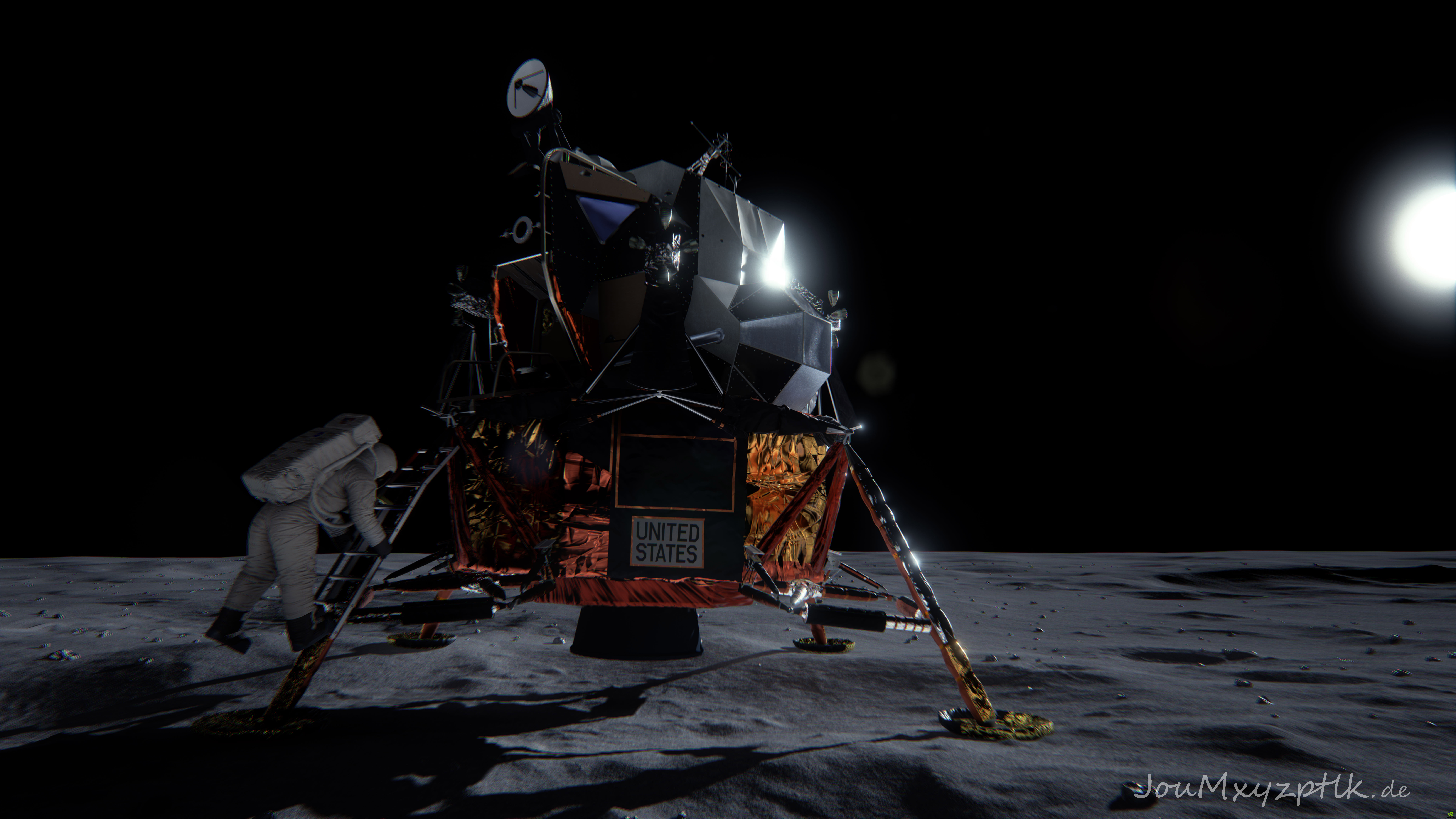 Nvidia Apollo 11 video in 9K (9600x5400) with AA.